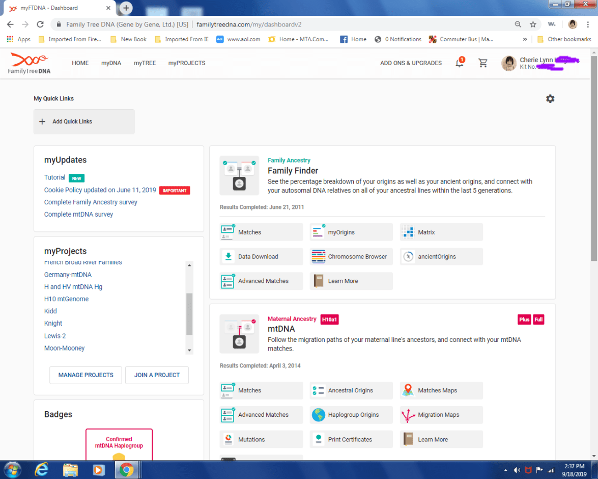 ftDNA Has A New Dashboard ~ Its Great! Keep The Bifocals Handy ...